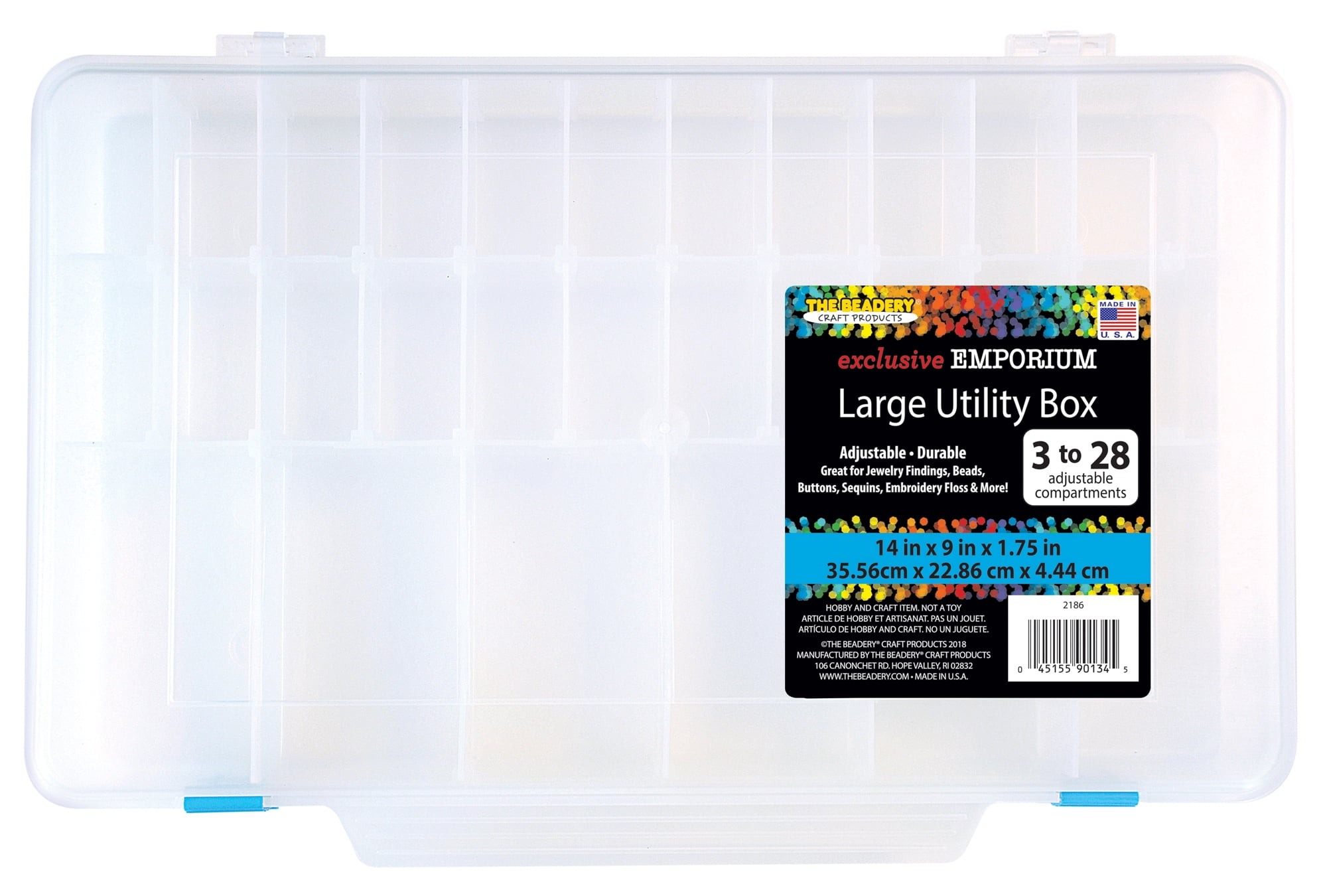 The Beadery - 3-28 Comp Large Utility Box - Clear Plastic - 2186 ...