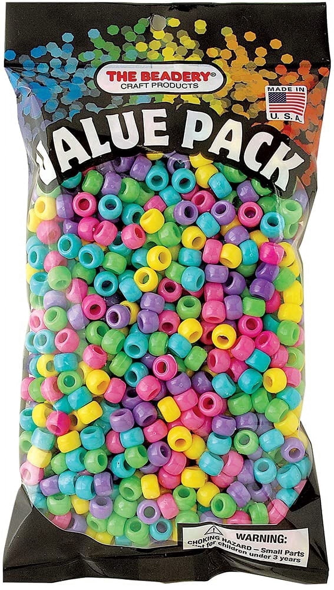 The Beadery - 9x6mm Barrel Pony Bead, Kandi Multi- 900 Pieces - 750V333 ...