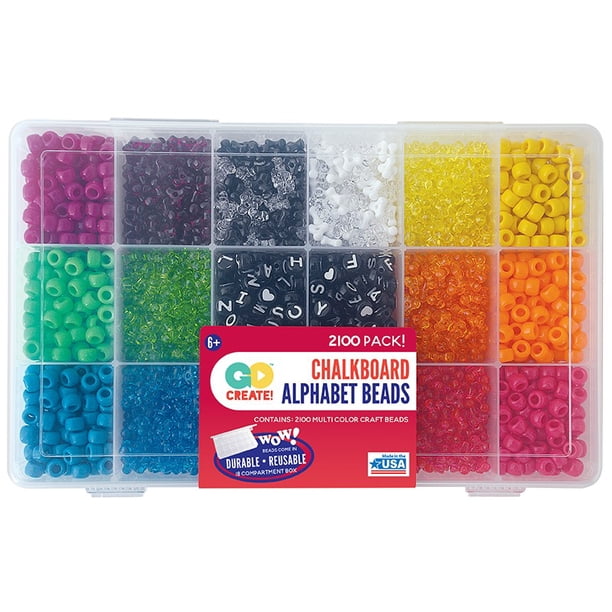 The Beadery - Chalkboard Alphabet Bead Box - 2100 Pieces - Walmart.com