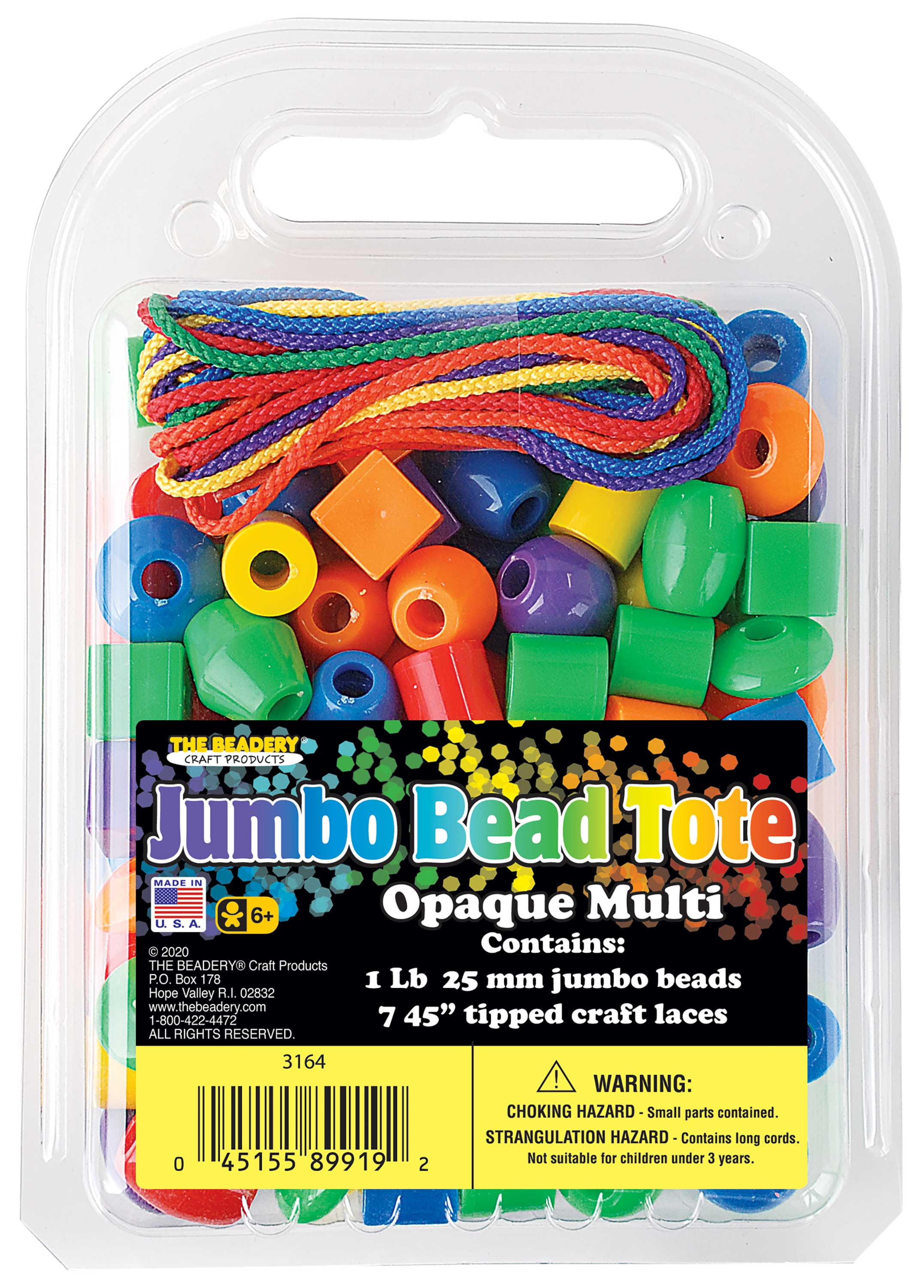 The Beadery Plastic Jumbo Beads & String- Lacing, Counting, & Color ...