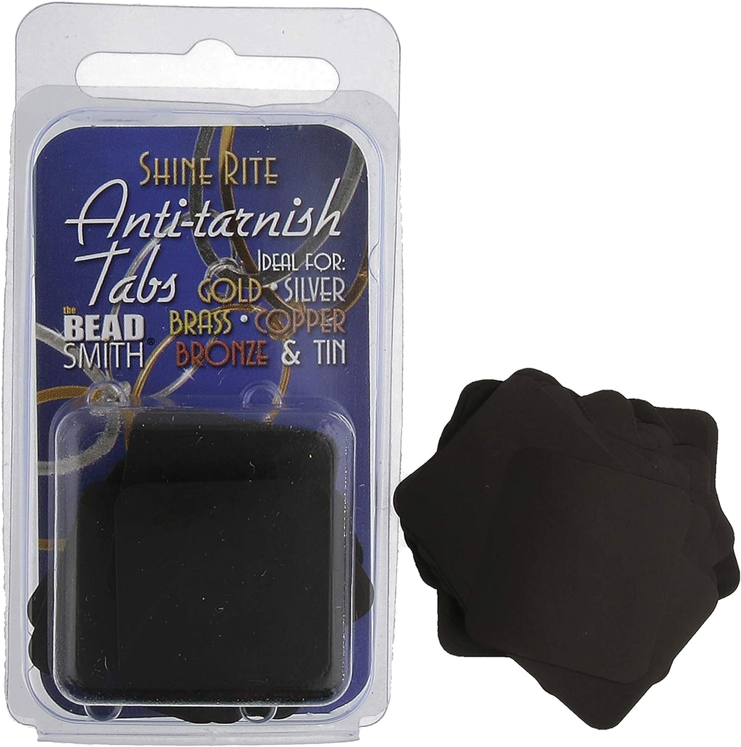 The Beadsmith Anti-Tarnish Tabs, 1 x 1 inch, Non-Abrasive, 50 tabs per ...