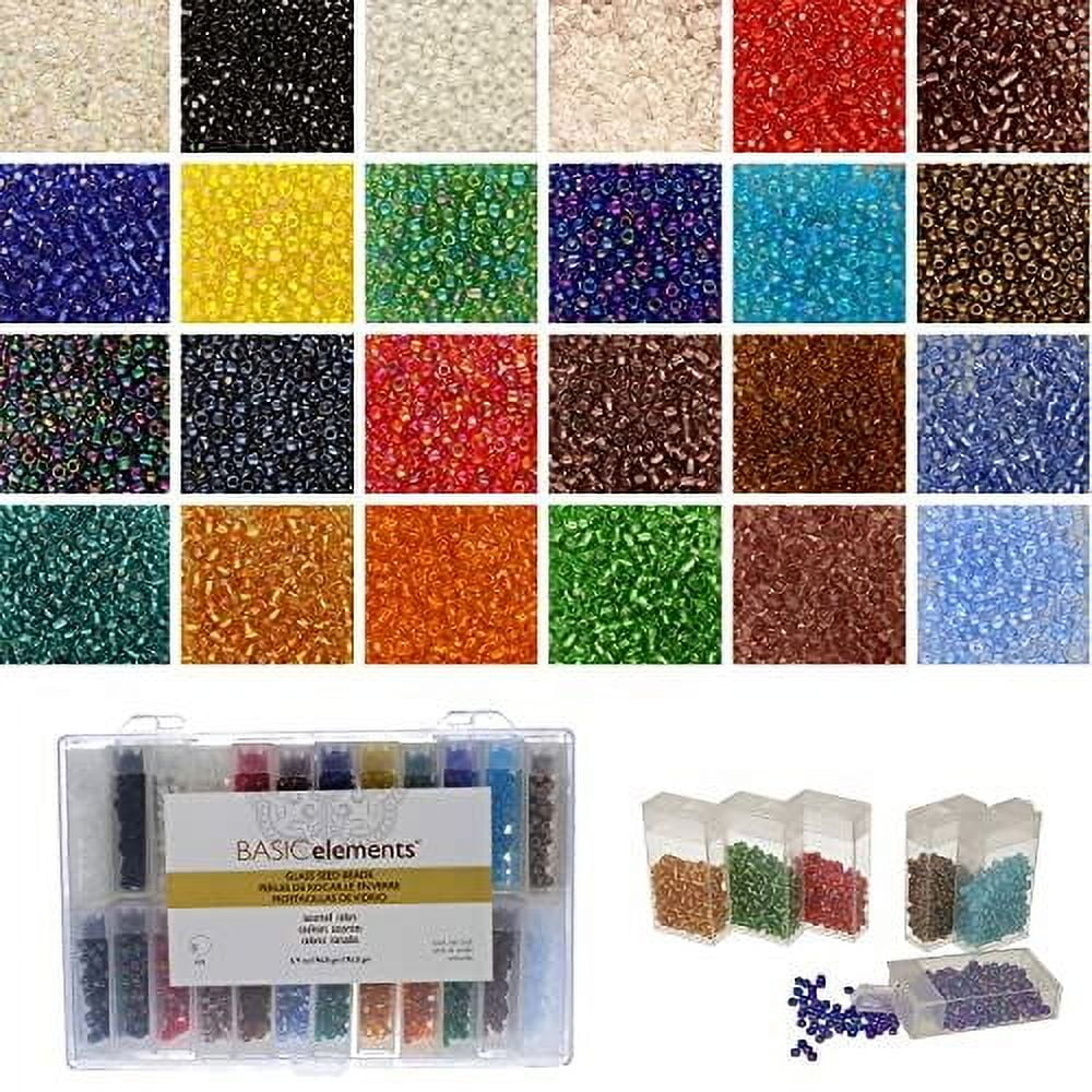 The Beadsmith Basic Elements Glass Seed Beads, Assorted Colors of 6/0 ...