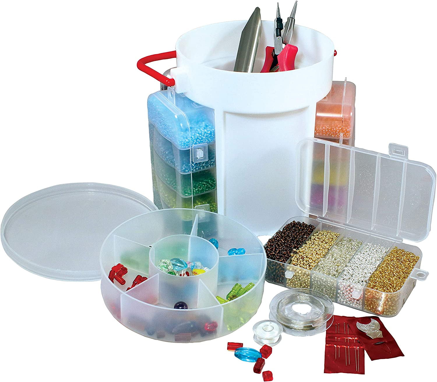 The Beadsmith Bead Caddy Portable Bead Set w/Jewelry Making Supplies ...