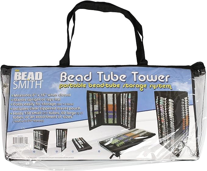 The Beadsmith Bead Tube Tower – Storage Unit – 8 x 16 inches, Folds ...