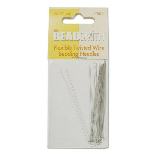 The Beadsmith Beading Needles, Flexible Twisted Wire FINE, 50 Pack ...