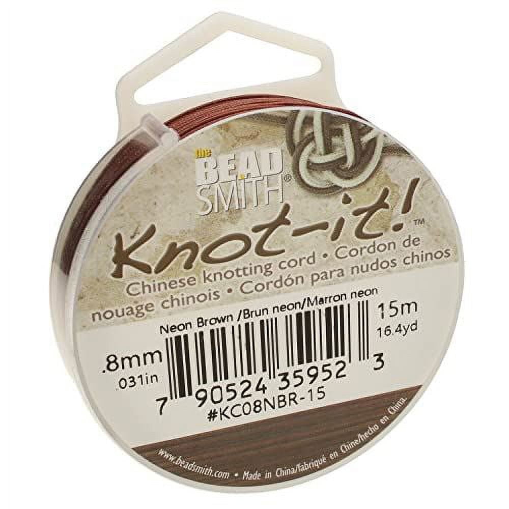 The Beadsmith Chinese Knotting Cord - Neon Brown Color, 0.8 mm Diameter ...