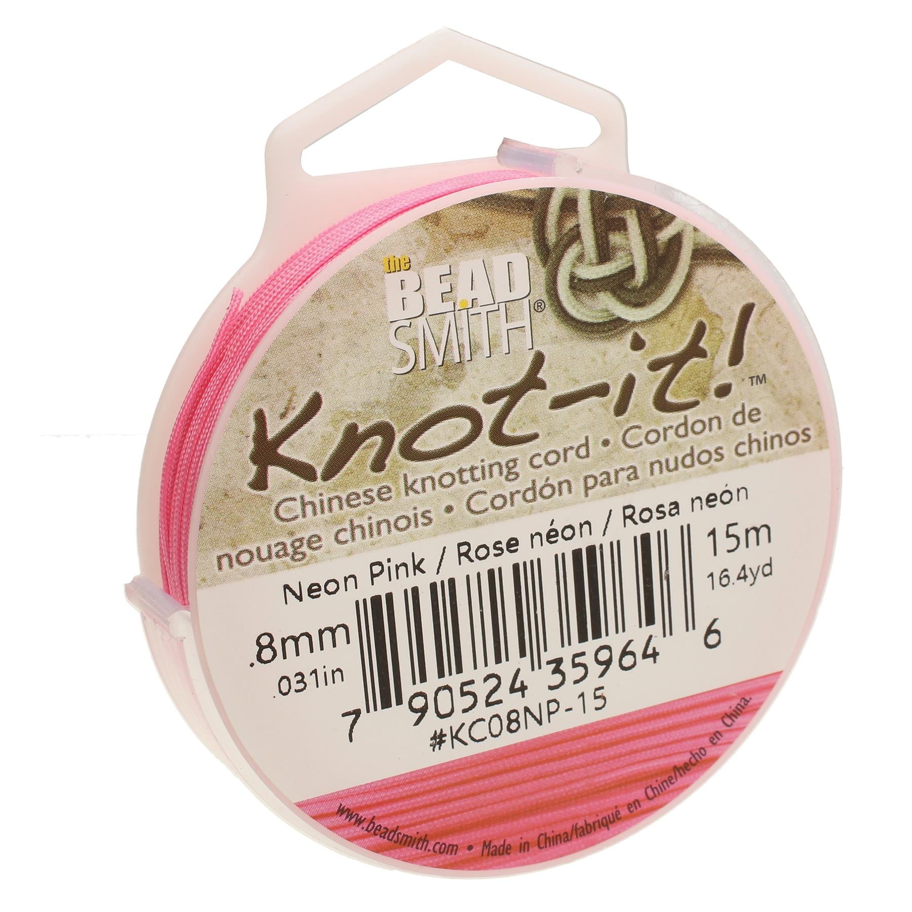 The Beadsmith Chinese Knotting Cord - Neon Pink Color, 0.8 mm Diameter, 15-Meter Spool - Walmart.com