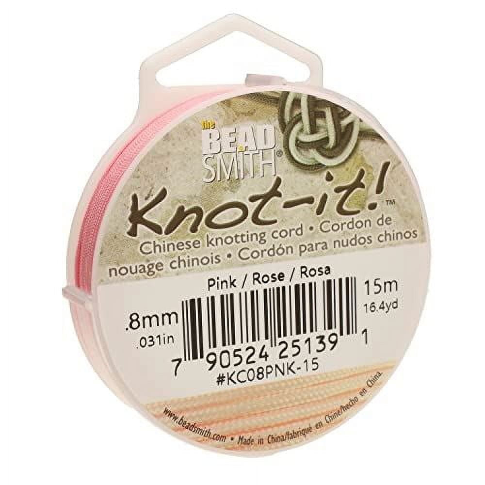 The Beadsmith Chinese Knotting Cord - Pink Color, 0.8 mm Diameter, 15 ...