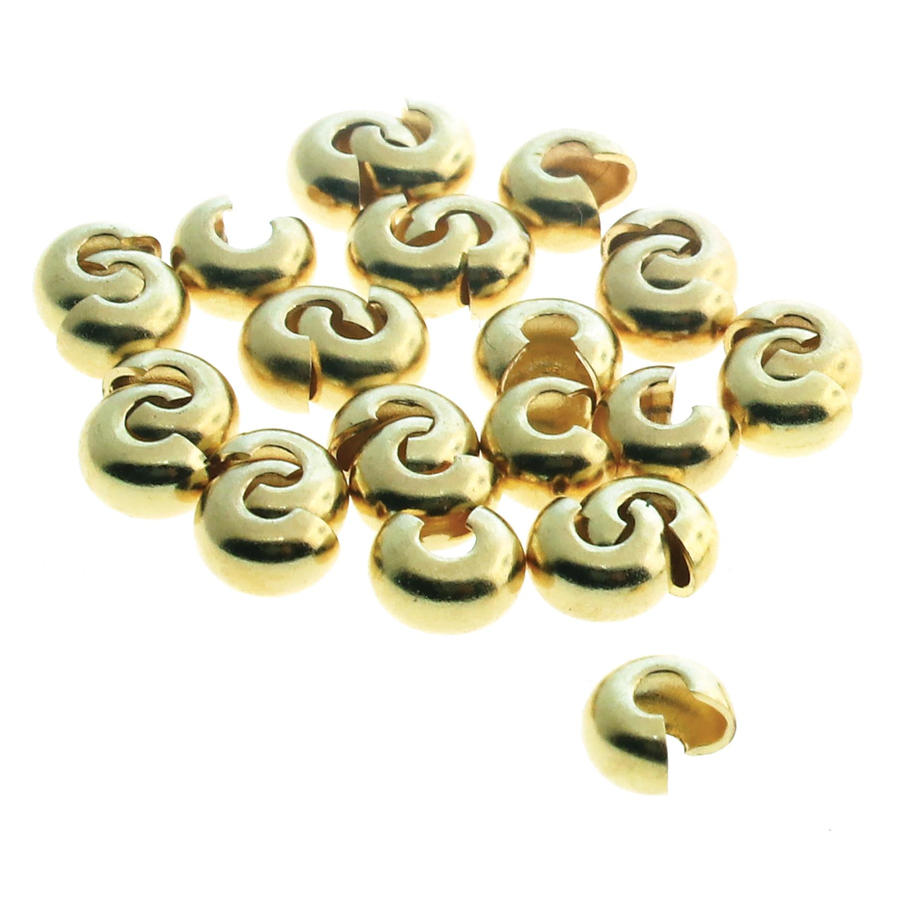 The Beadsmith Crimp Bead Covers – Smooth Round Shape, Half Open, Gold ...
