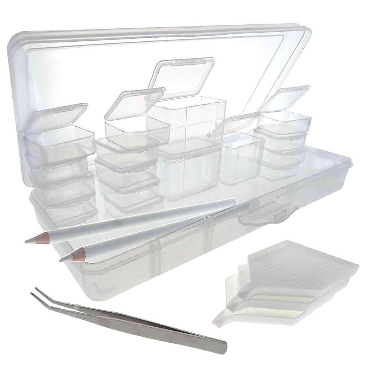 The Beadsmith CrystalFX Accessory Kit– The Case Includes an Assortment of Storage Boxes, 2 Wax ...