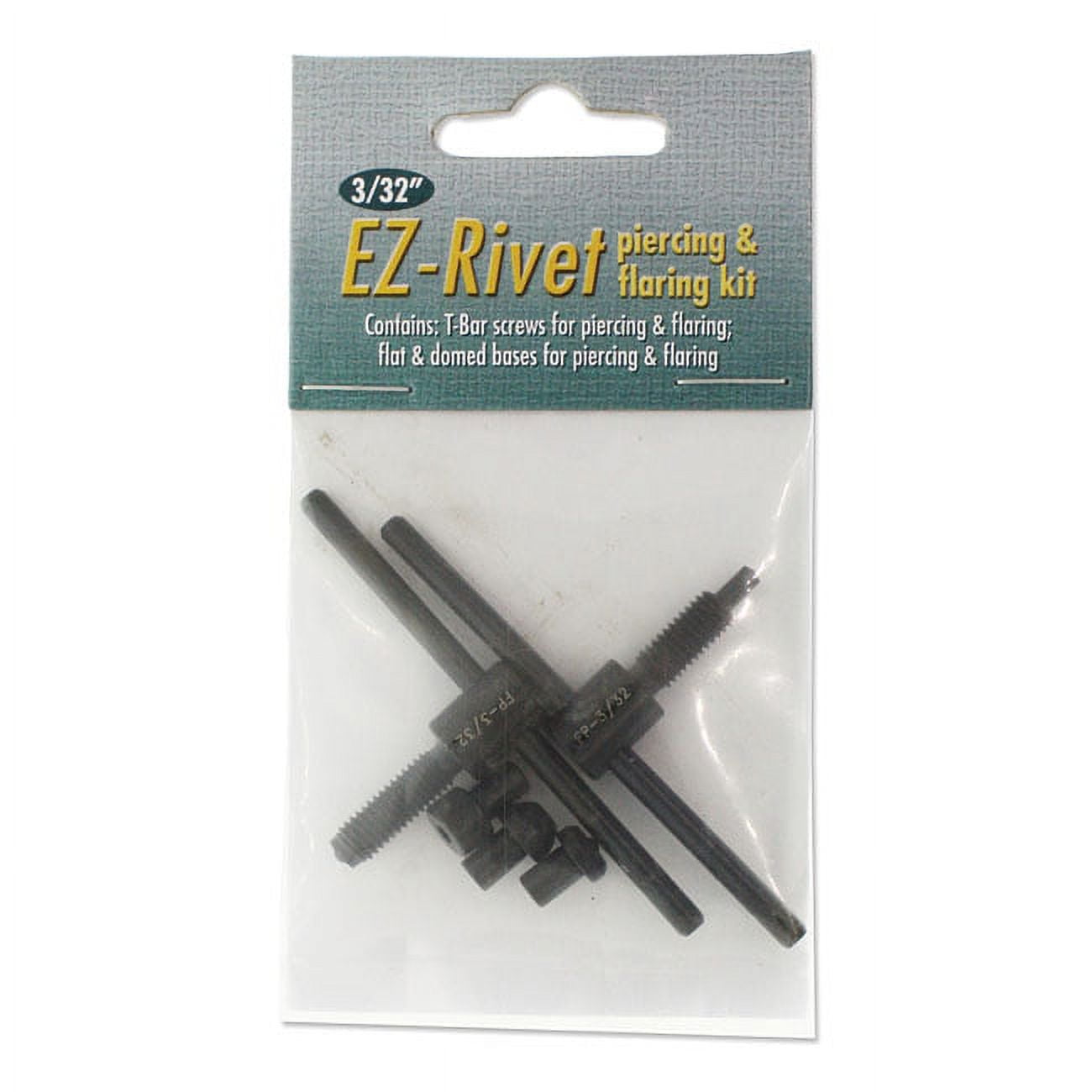 The Beadsmith EZ-Rivet Piercing And Flaring Kit - T-Bar Screws, Flat ...