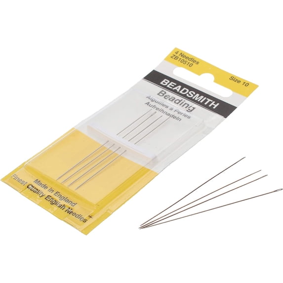The Beadsmith, Beading Needles, Size 10, 4 Needles per Card - Walmart.com