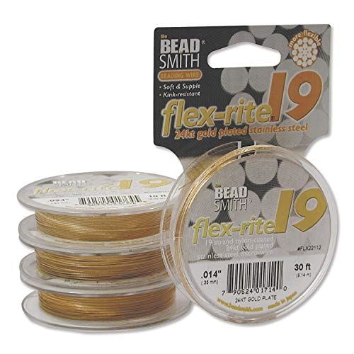 The Beadsmith Flex-Rite 19 Strand Nylon Coated, Stainless-Steel Beading ...