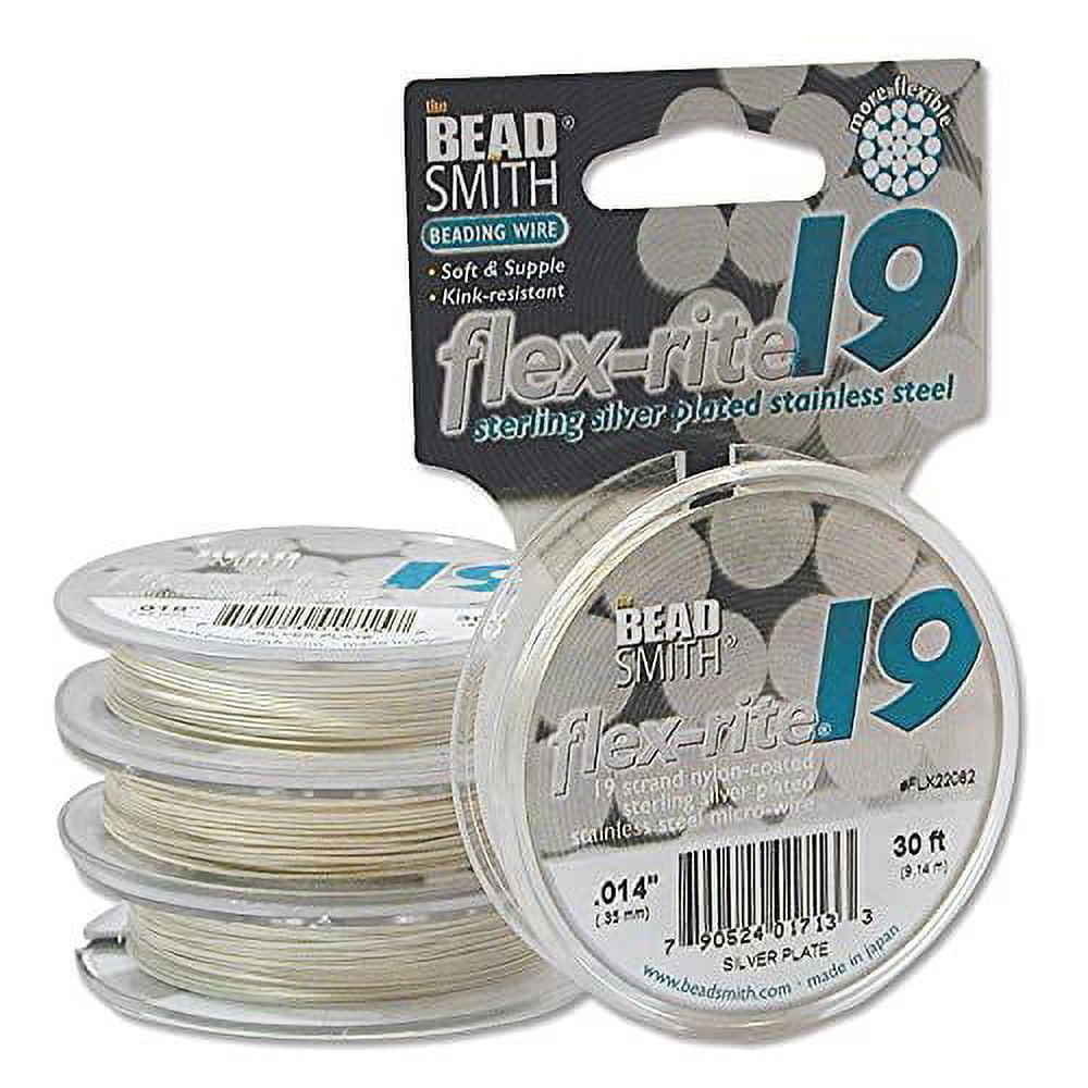 The Beadsmith Flex-Rite 19 Strand Nylon Coated, Stainless-Steel Beading ...