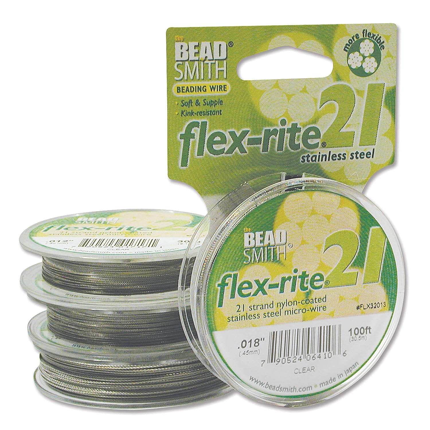 The Beadsmith Flex-Rite 21 Strand Nylon Coated, Stainless-Steel Beading ...