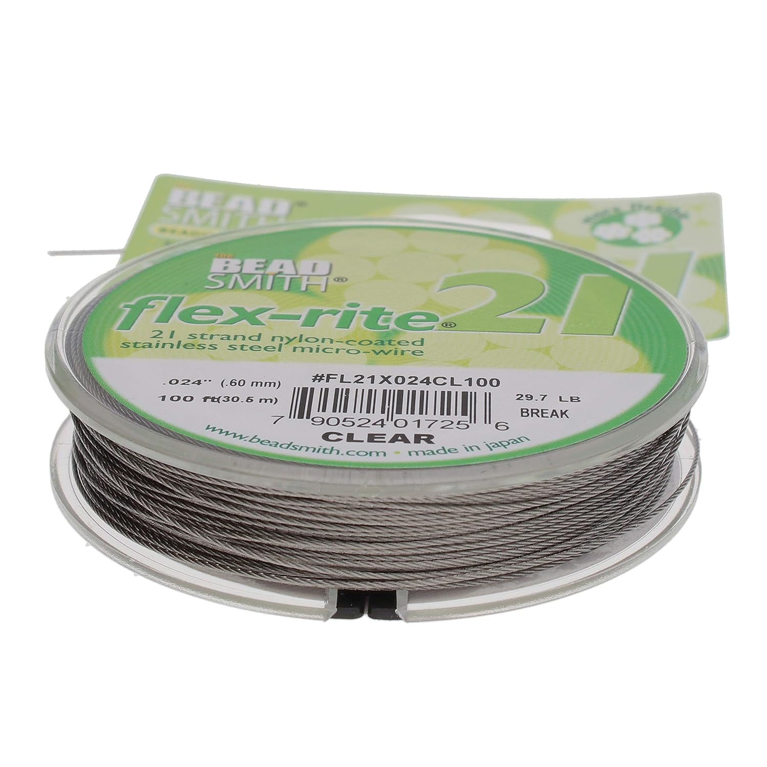 The Beadsmith Flex-Rite 21 Strand Nylon Coated, Stainless-Steel Beading ...