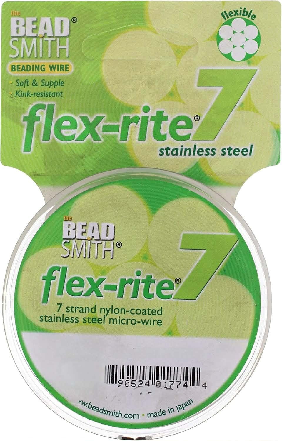 The Beadsmith Flex-Rite 7-Strand Nylon Coated, Stainless-Steel Beading ...