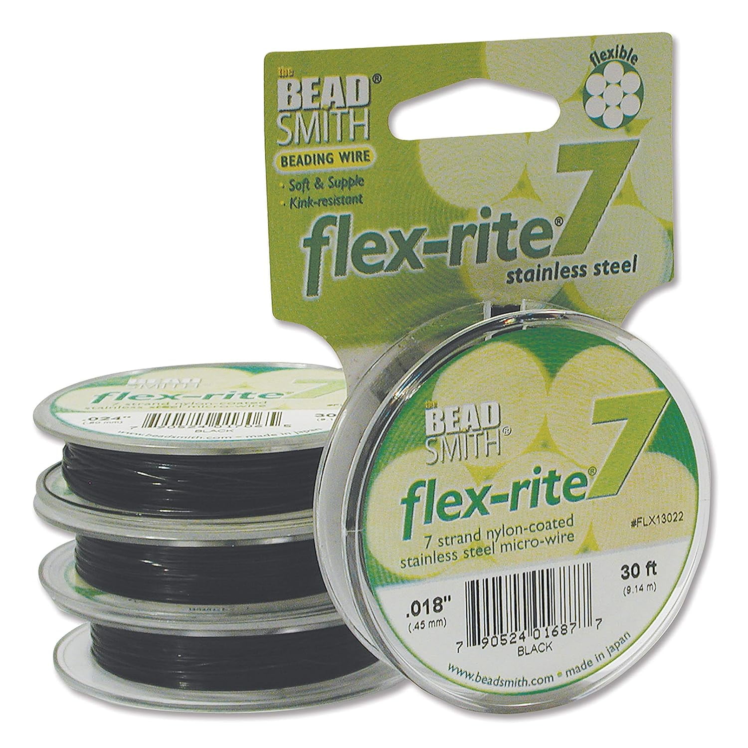 The Beadsmith Flex-Rite 7 Strand Nylon Coated, Stainless-Steel Beading ...