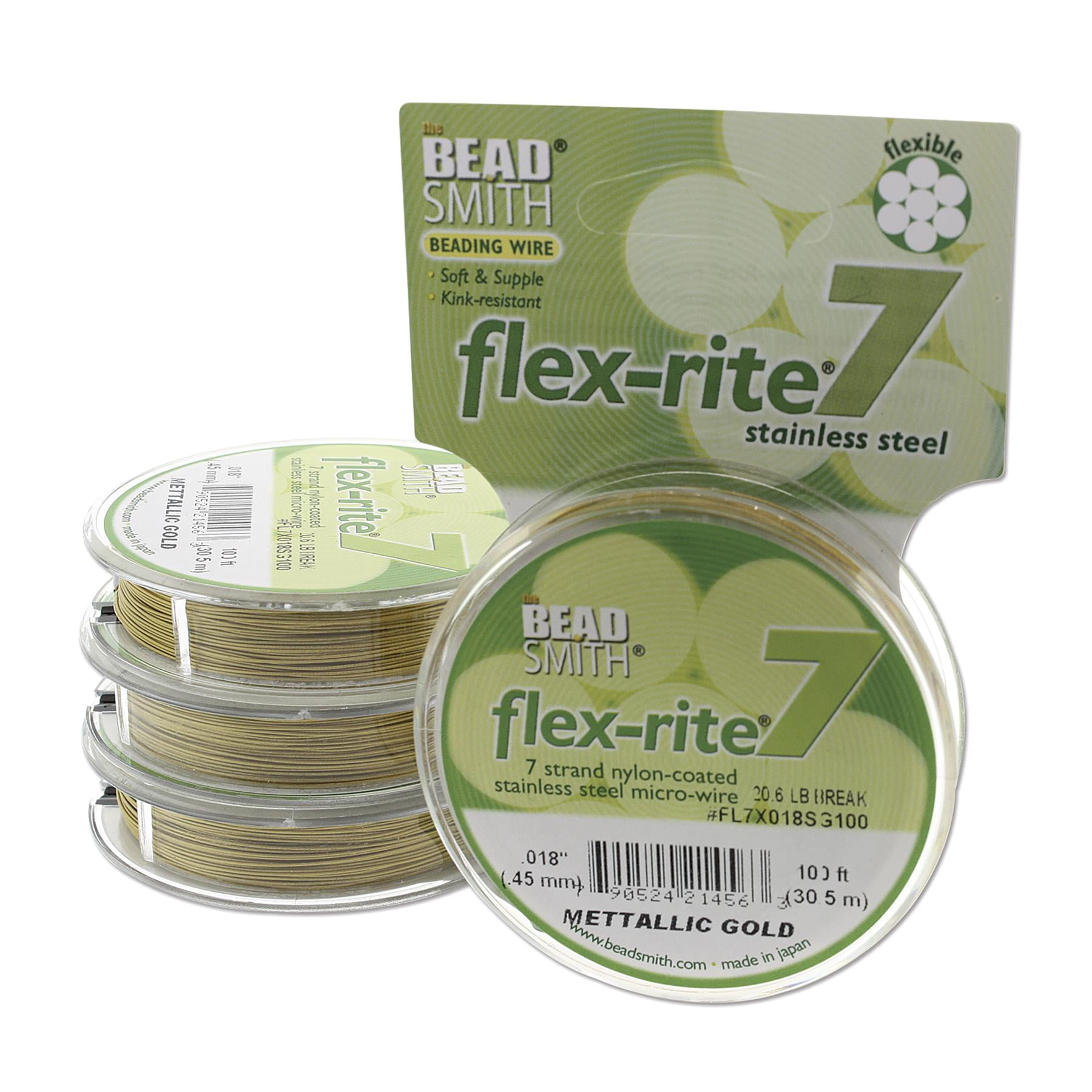 The Beadsmith Flex-Rite 7 Strand Nylon Coated, Stainless-Steel Beading ...
