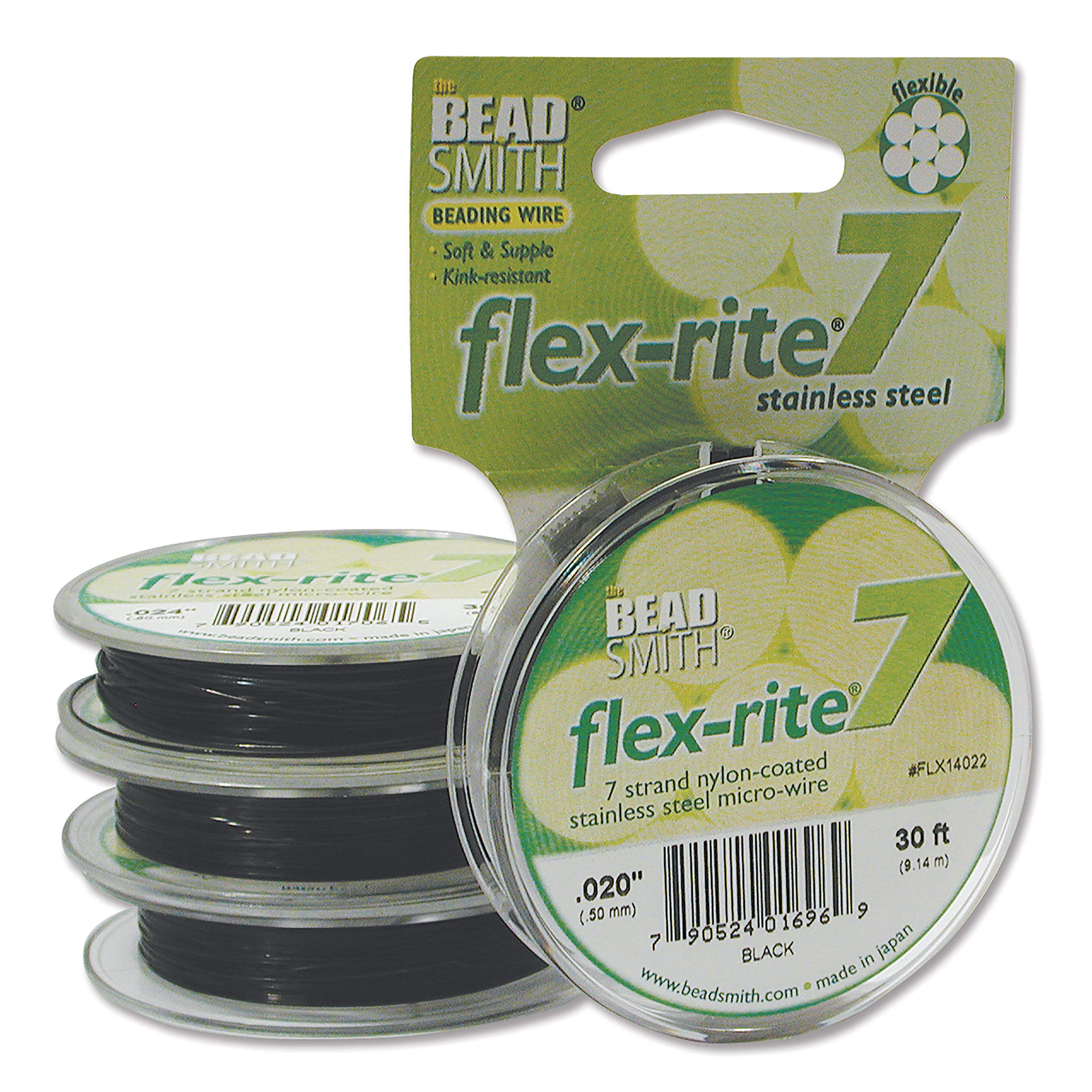 The Beadsmith Flex-Rite 7 Strand Nylon Coated, Stainless-Steel Beading ...