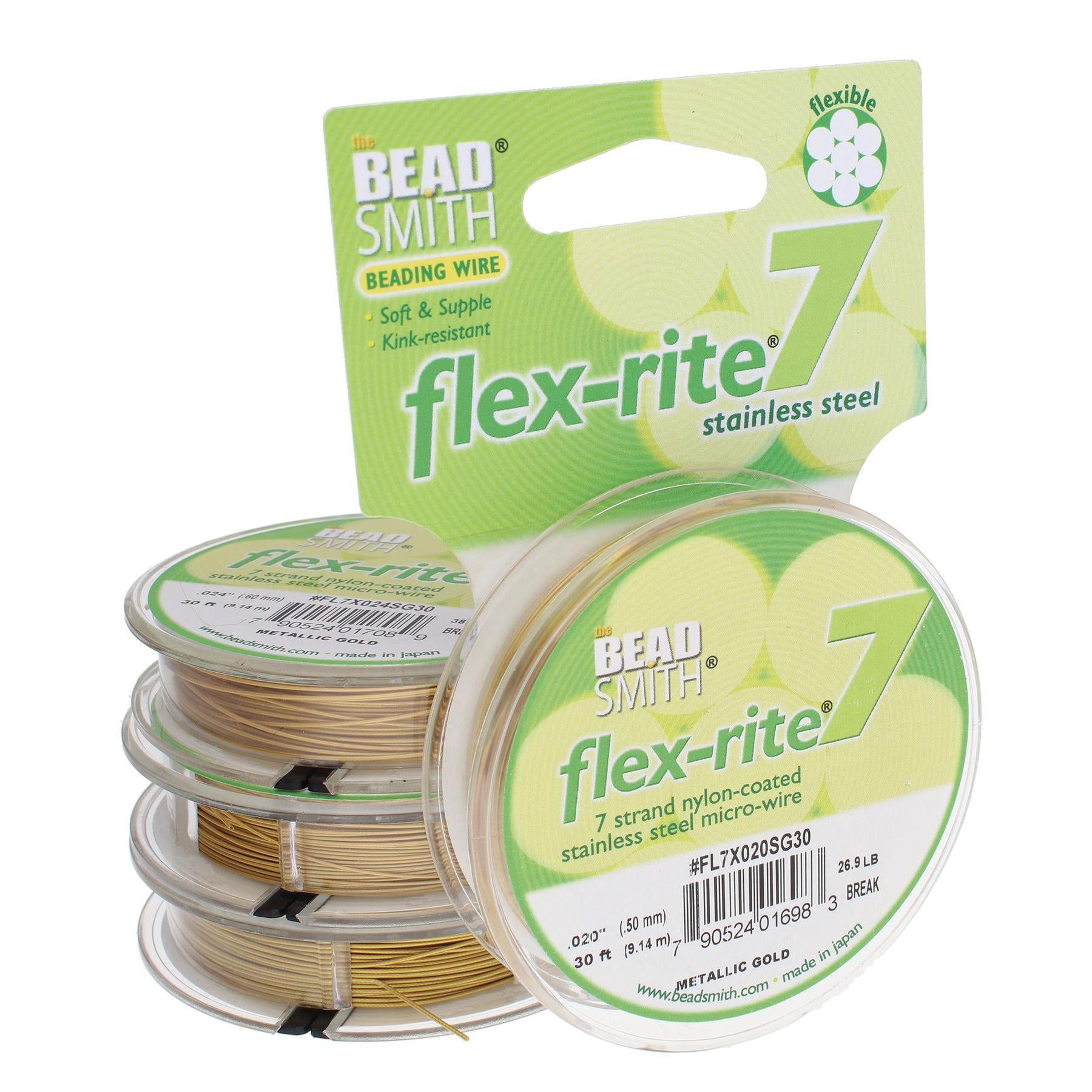 The Beadsmith Flex-Rite 7 Strand Nylon Coated, Stainless-Steel Beading ...