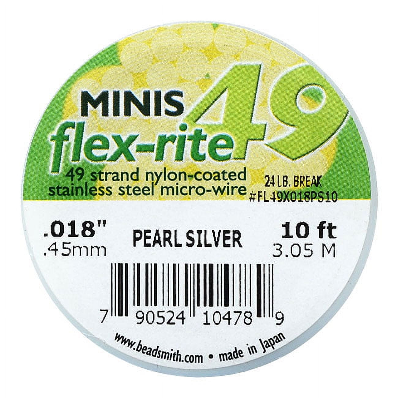 The Beadsmith Flex-Rite - Beading Wire, 49 Strand, .018" Thick, 10 Foot ...