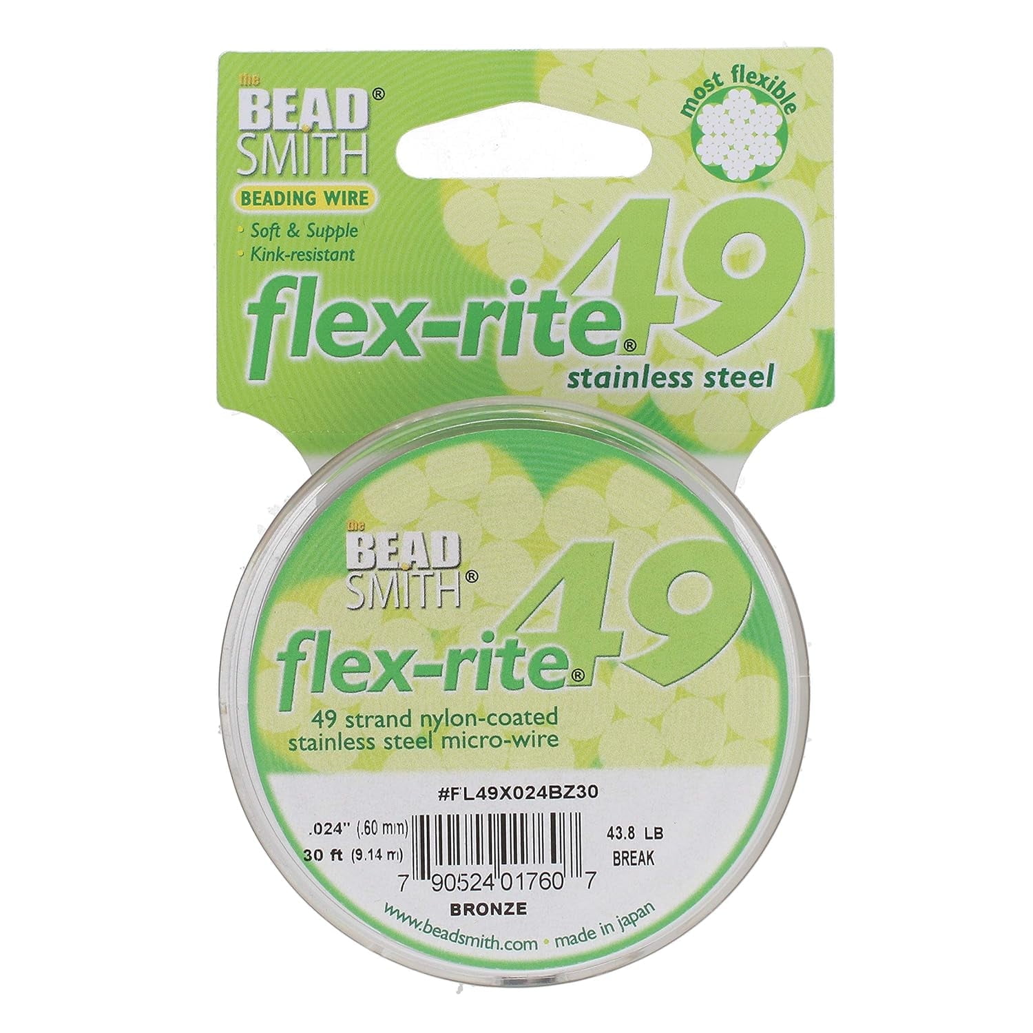 The Beadsmith Flex-Rite - Beading Wire, 49 Strand, Nylon Coated ...