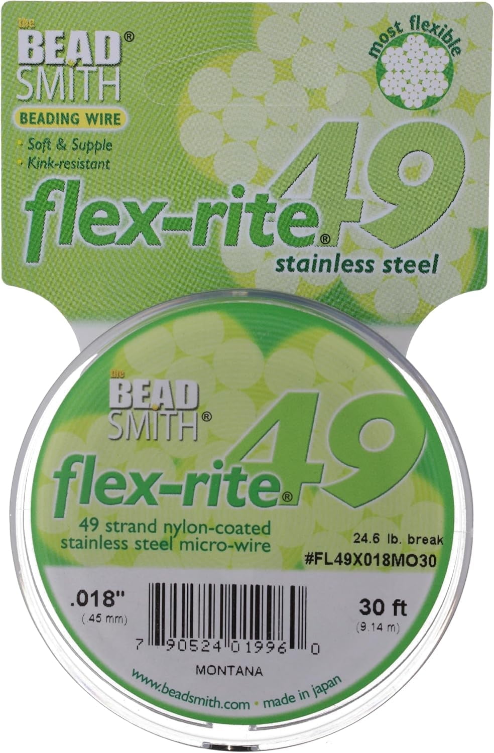 The Beadsmith Flex-Rite - Beading Wire, 49 Strand, Nylon Coated ...