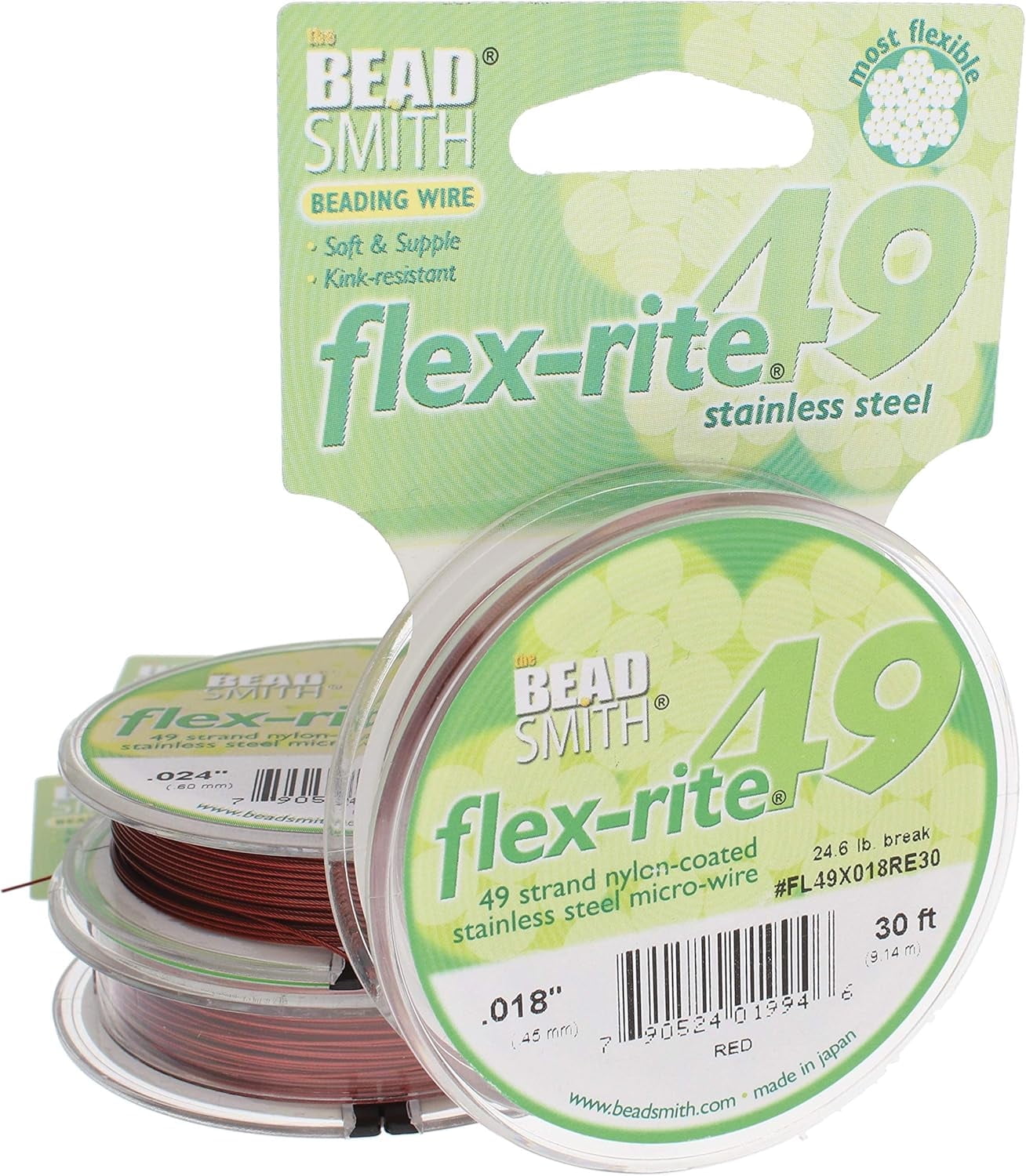 The Beadsmith Flex-Rite - Beading Wire, 49 Strand, Nylon Coated ...