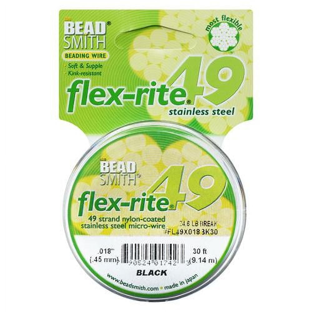 The Beadsmith Flex-Rite - Beading Wire, 49 Strand, Silver Plated .018 ...