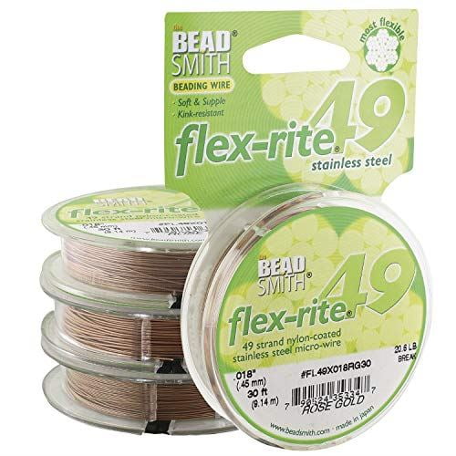 The Beadsmith Flex-Rite Wire – 49 Strand, Nylon Coated, Stainless Steel ...