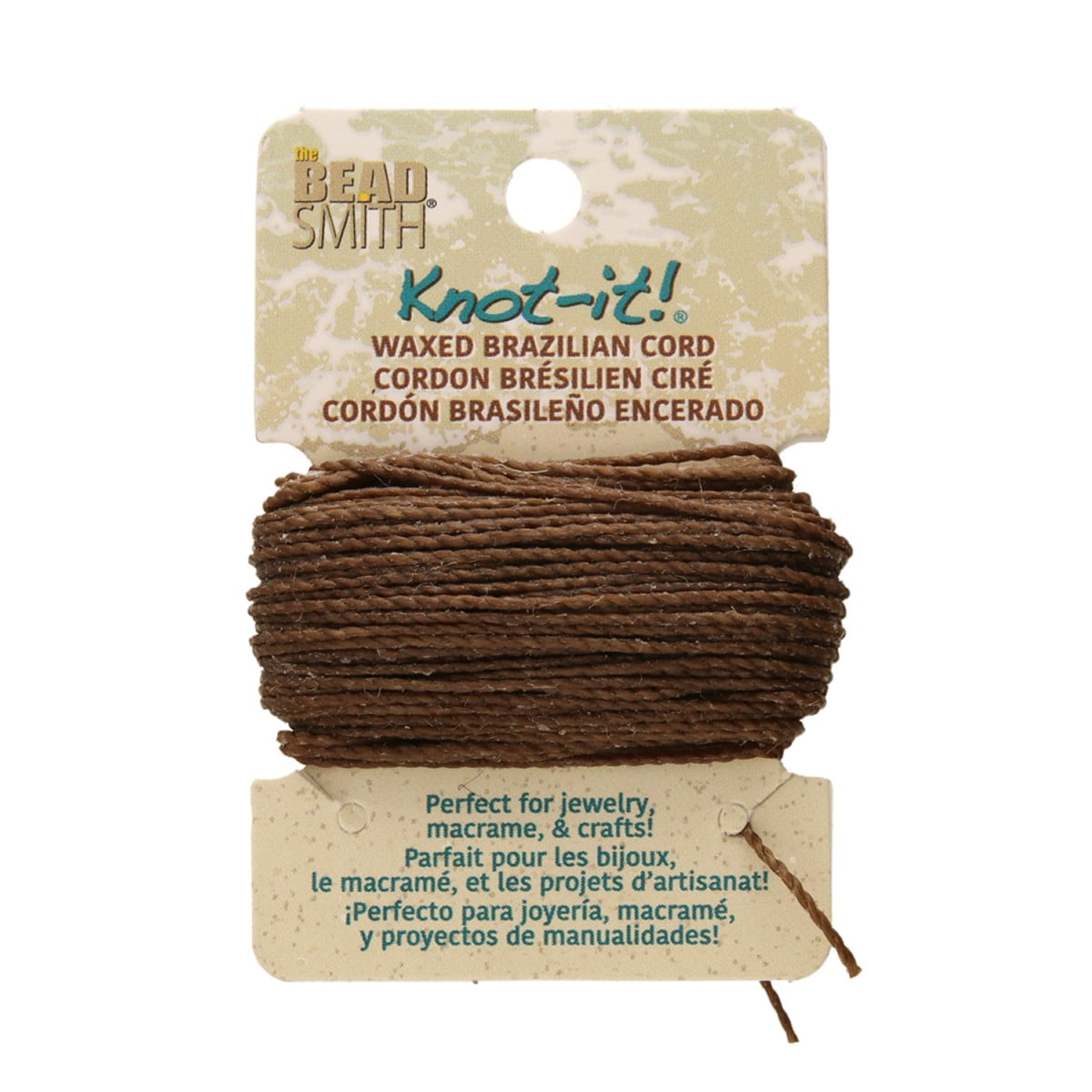The Beadsmith Knot It Waxed Polyester Cord – Brown Color – 1mm Diameter ...