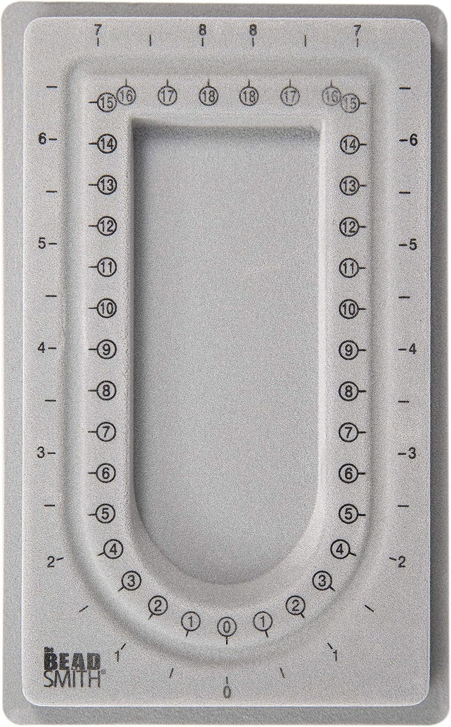 The Beadsmith Mini Bead Board, Grey Flocked, 16” U-Shaped Channel, 4 x ...