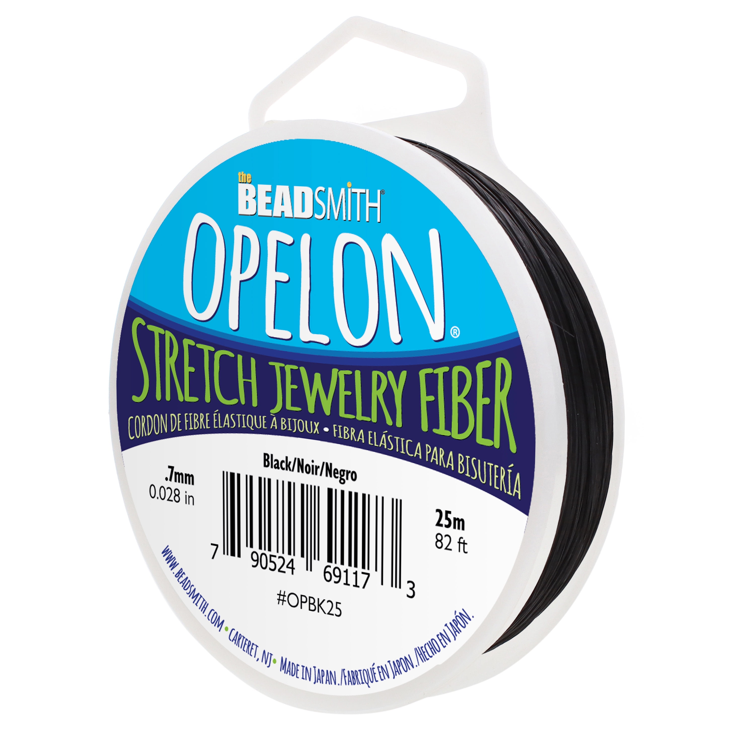 The Beadsmith Opelon Cord, Stretch Jewelry Fiber, Black Color .7mm ...