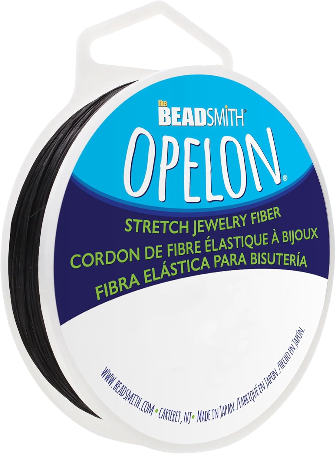 The Beadsmith Opelon Stretch Cord – Elastic Beading Fiber, Black, 0.8 ...