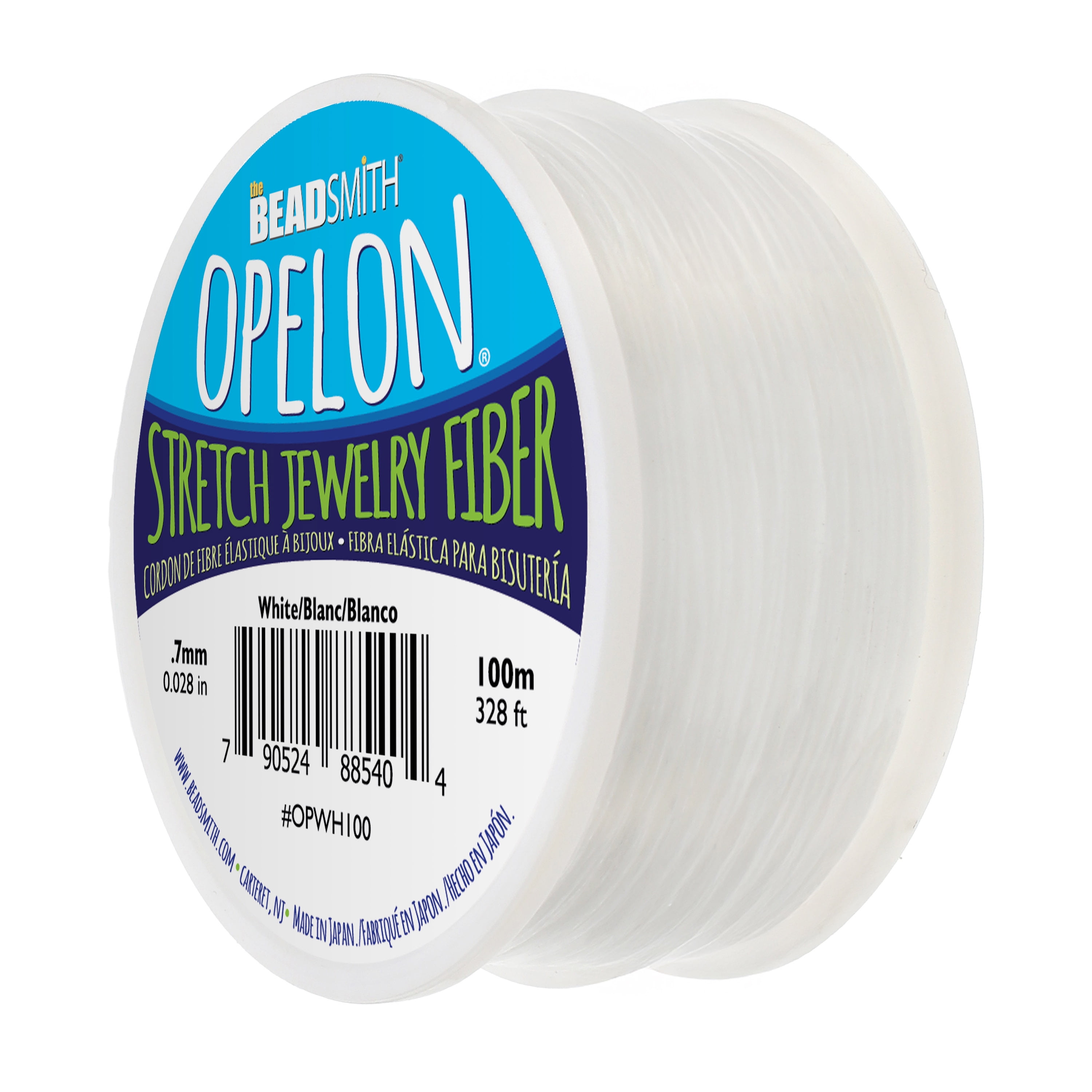 Beadsmith Opelon 100m White Stretch Fiber for Jewelry Making and ...