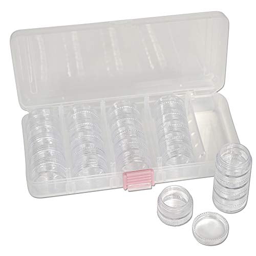The Beadsmith Personality Case, Clear Plastic Bead Storage Case with 25 ...