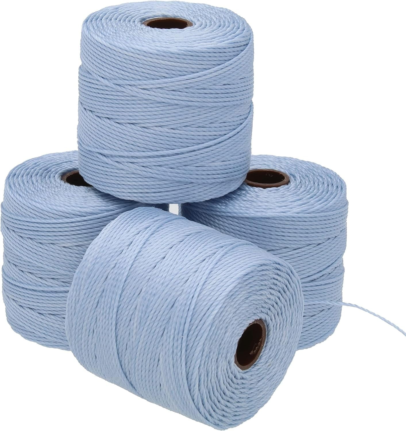 The Beadsmith S-Lon Bead Cord – .5 mm Twisted Nylon Cord, 4 Spools, Blue Morning Color, TEX210 ...
