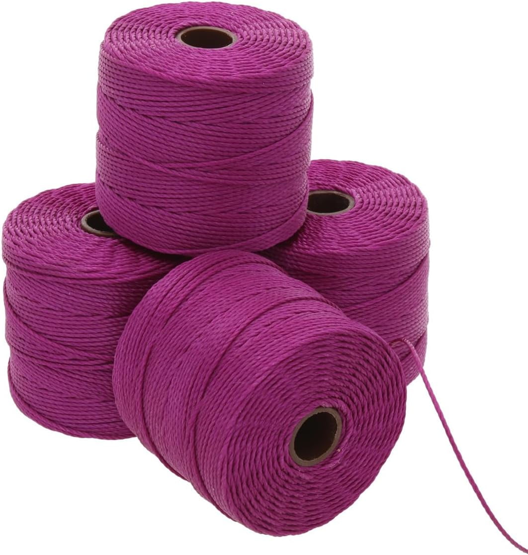 The Beadsmith S-Lon Bead Cord – .5 mm Twisted Nylon Cord, 4 Spools ...