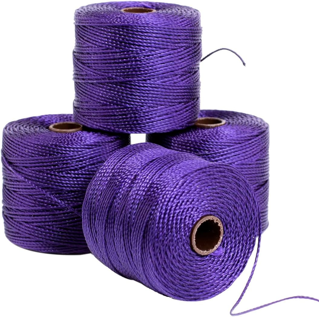 The Beadsmith S-Lon Bead Cord – .5 mm Twisted Nylon Cord, 4 Spools ...