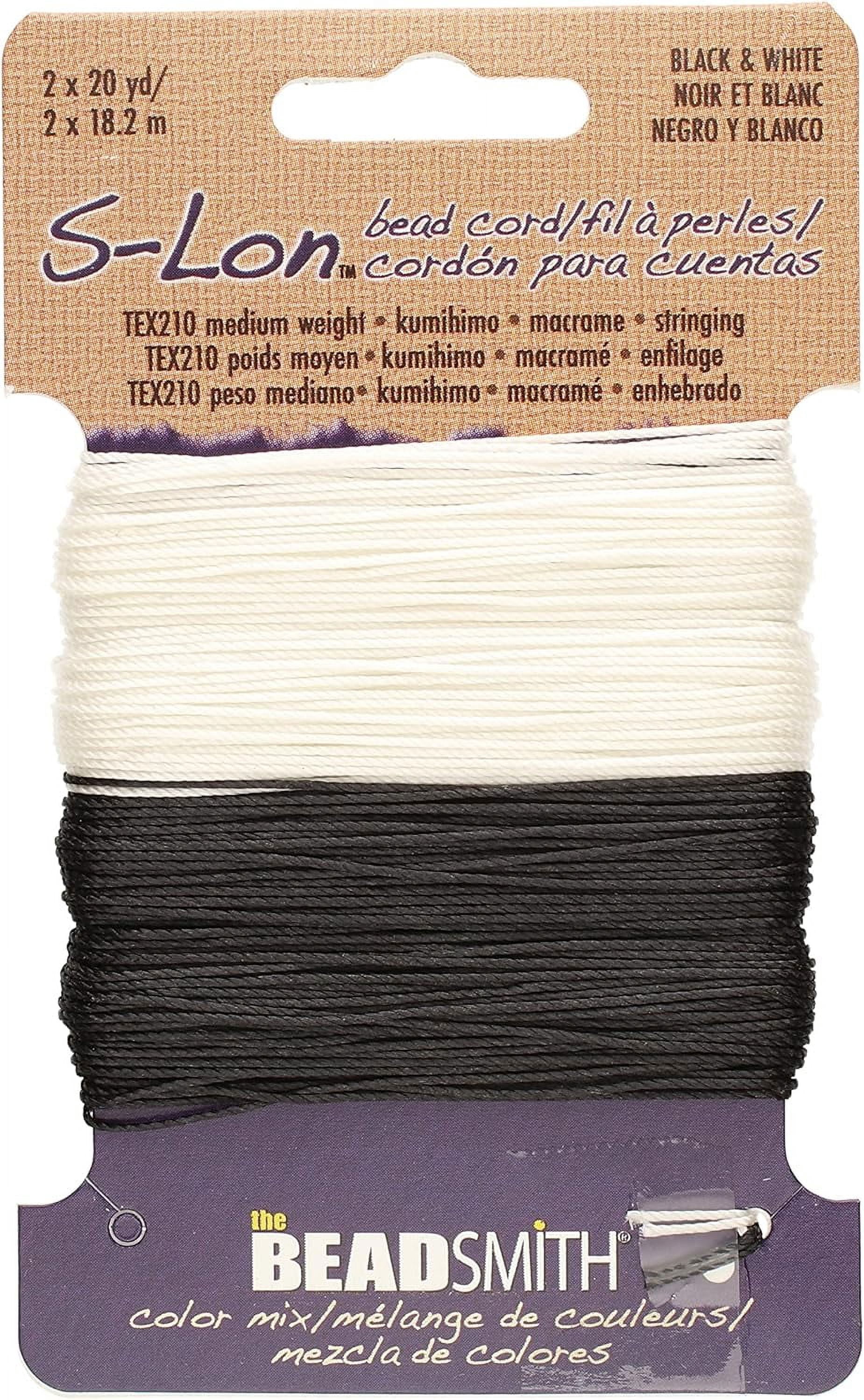 The Beadsmith S-Lon Bead Cord – .5 mm Twisted Nylon Cord for Stringing ...