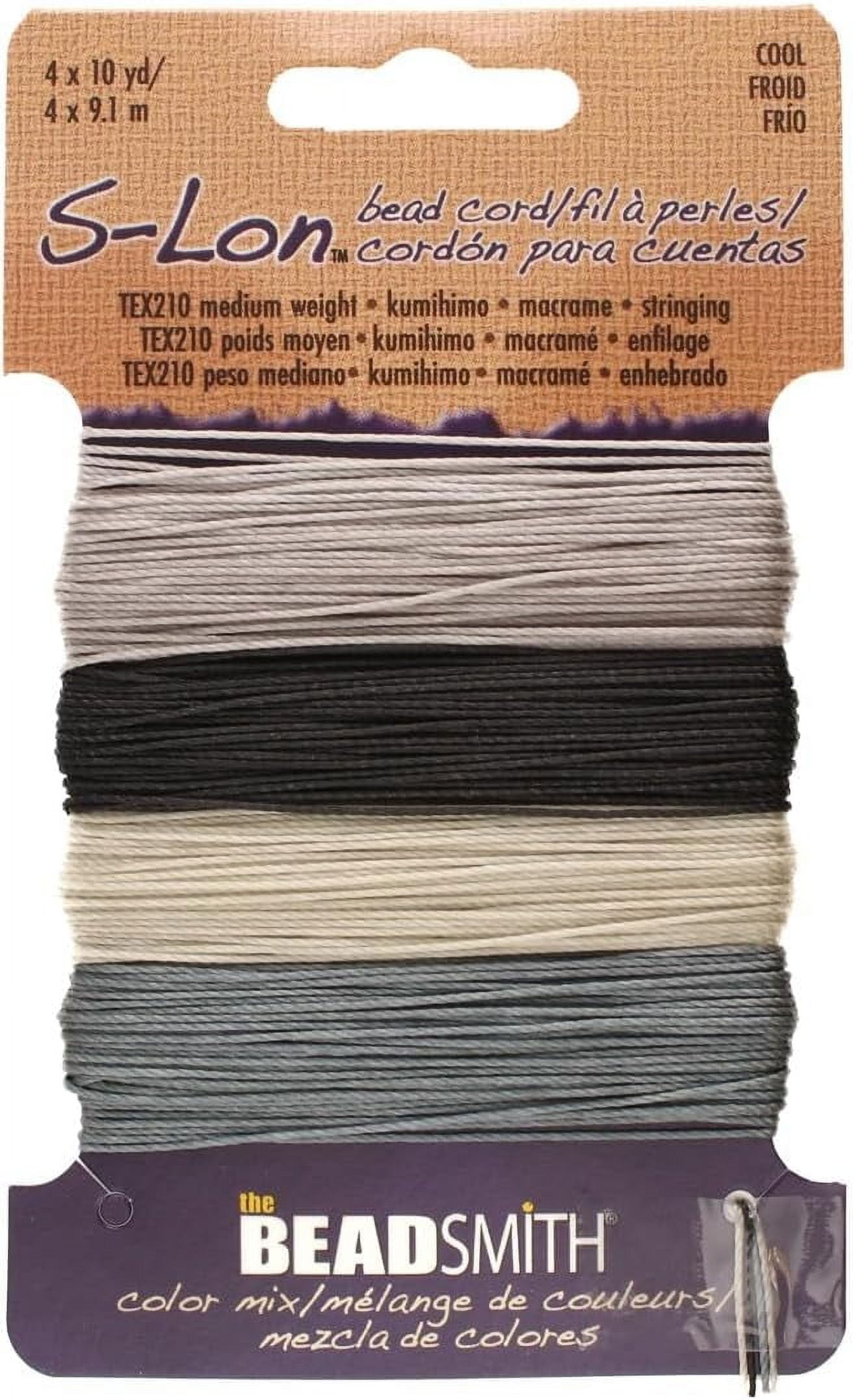 The Beadsmith S-Lon Bead Cord – .5 mm Twisted Nylon Cord for Stringing ...