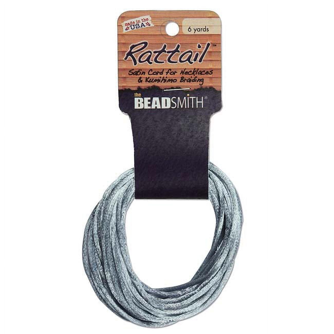 The Beadsmith Satin Rattail Braiding Cord 1mm Silver 6 Yards - For ...