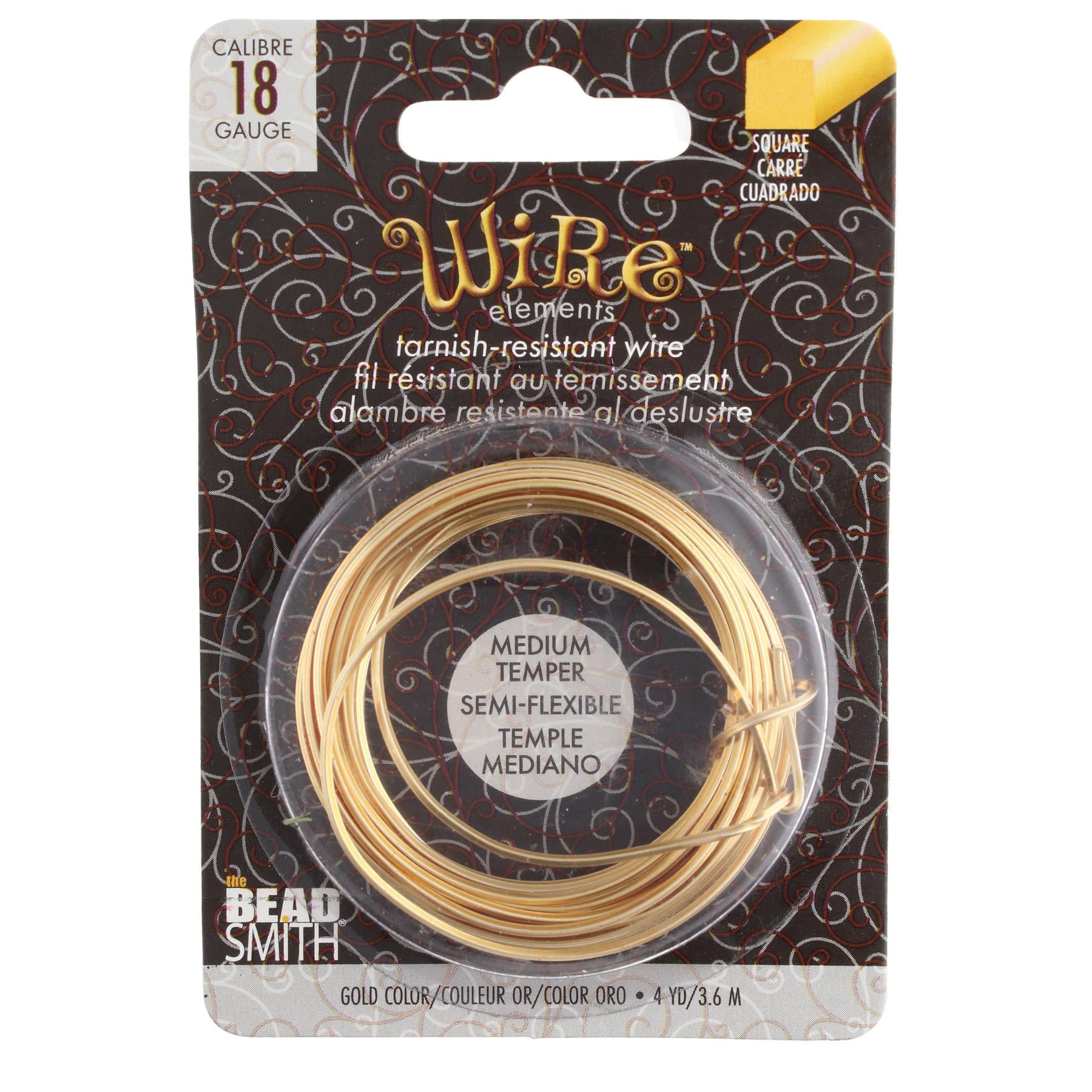 The Beadsmith Square Craft Wire - Wire Elements - Medium Temper - 18 ...