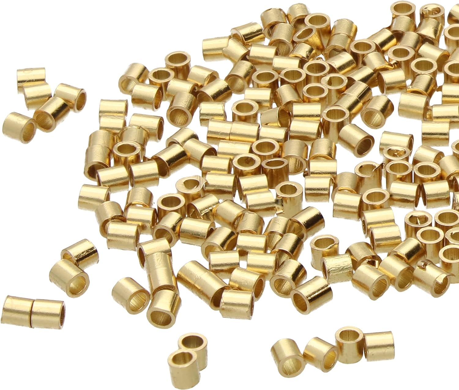 The Beadsmith Tube Crimp Beads, 2 x 2mm, 400 Pieces, Gold Color ...