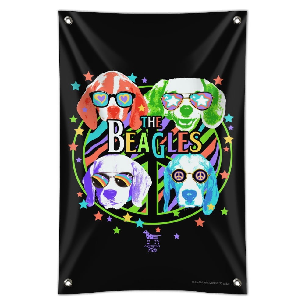 The Beagles Dog Band Peace Hippie Vintage Retro Home Business Office ...