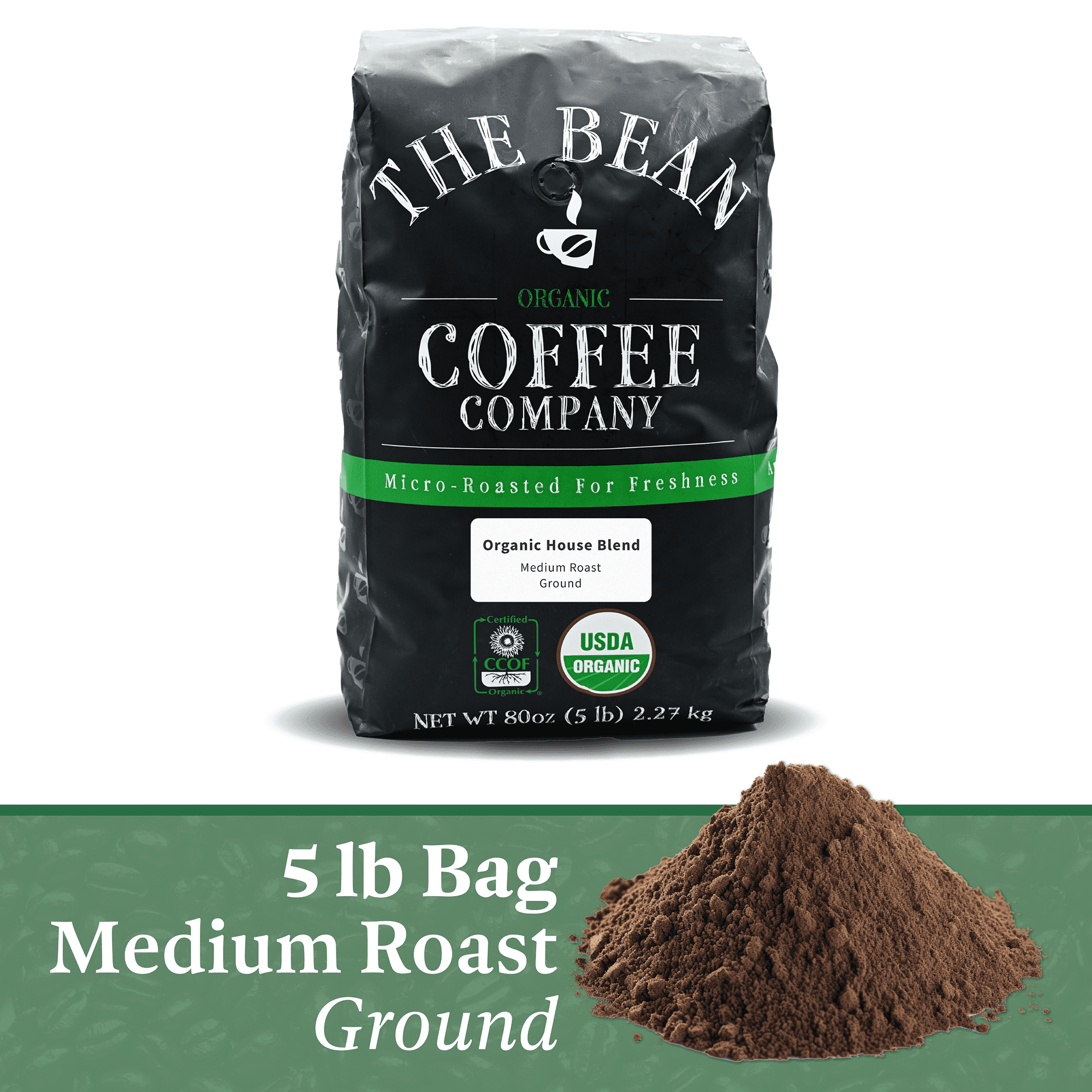 The Bean Organic Coffee Company House Blend, Medium Roast, Ground ...