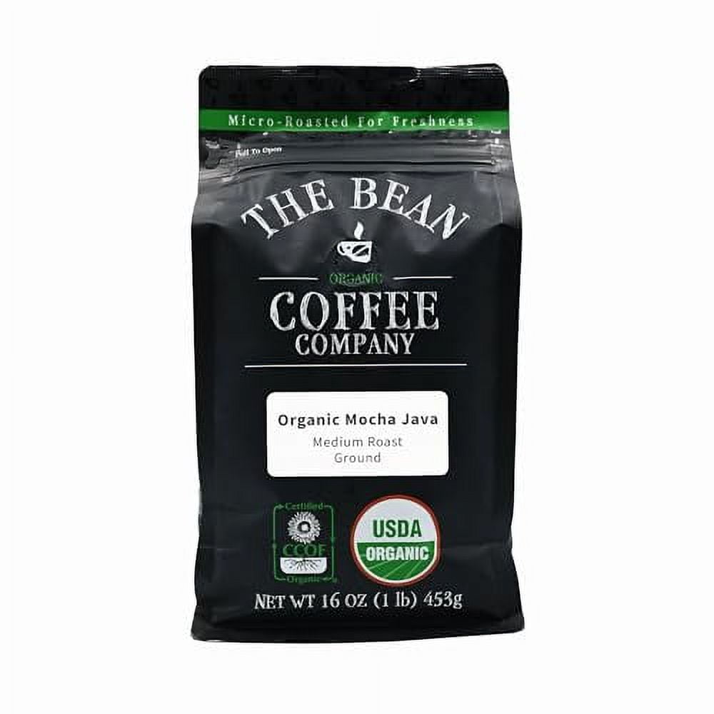The Bean Organic Coffee Company Mocha Java, Medium Roast, Ground Coffee ...