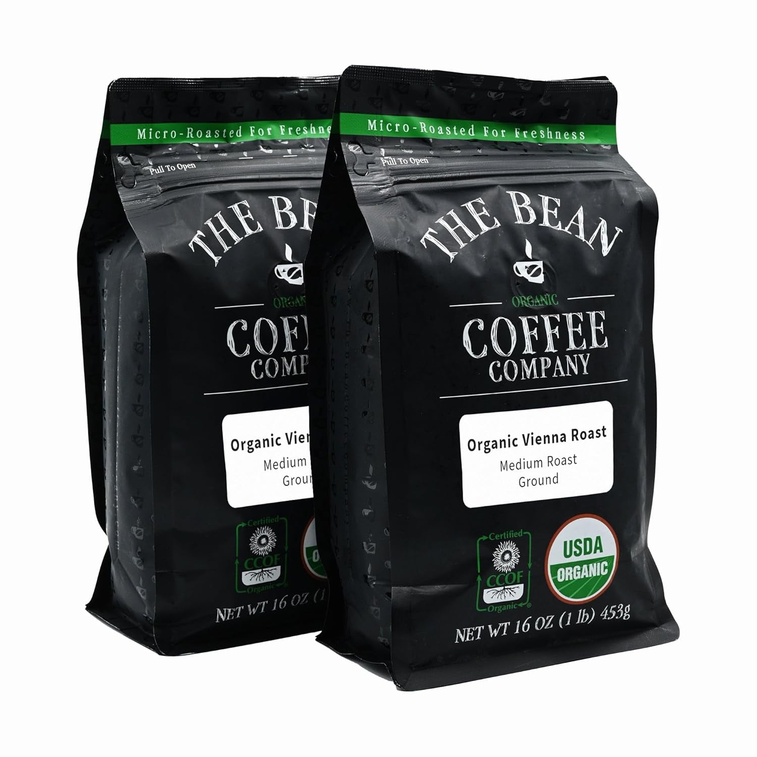 The Bean Organic Coffee Company Vienna Roast Medium Ground Coffee 16 ...