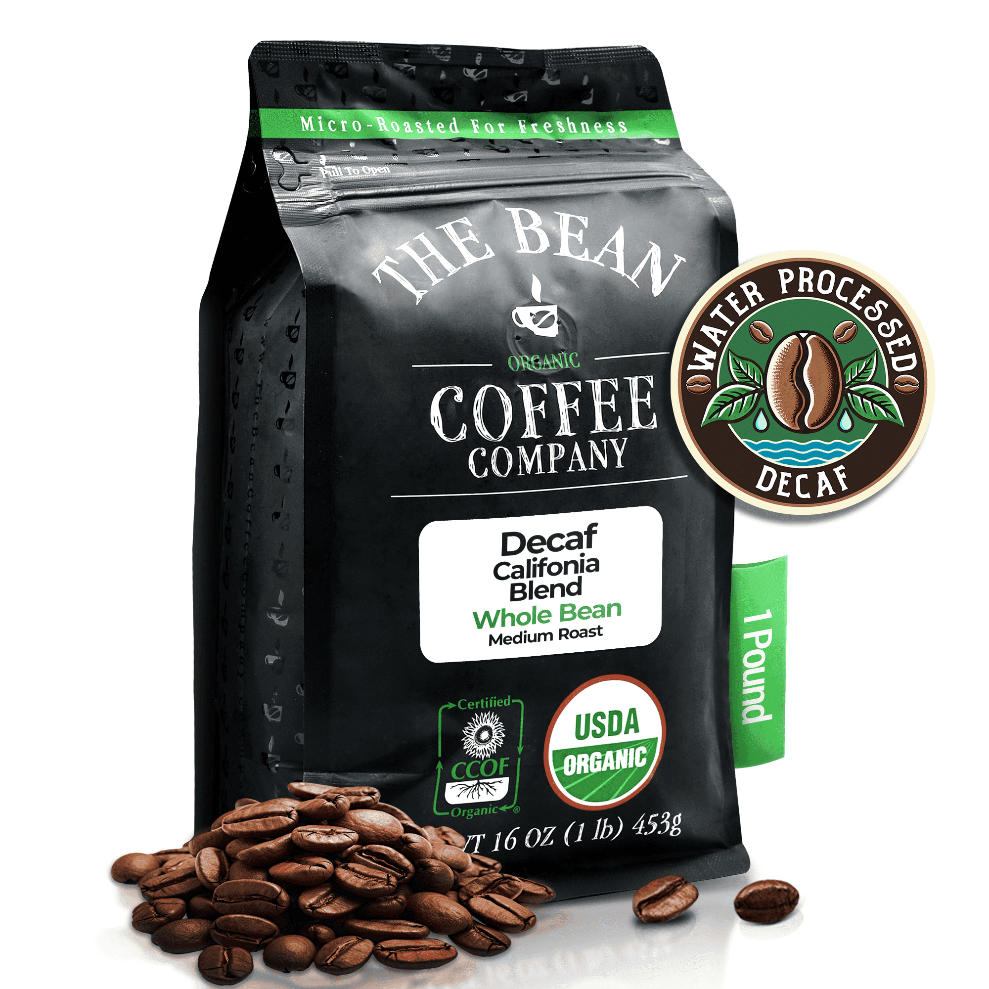 The Bean Organic Coffee Company Organic Decaf California Blend Medium ...